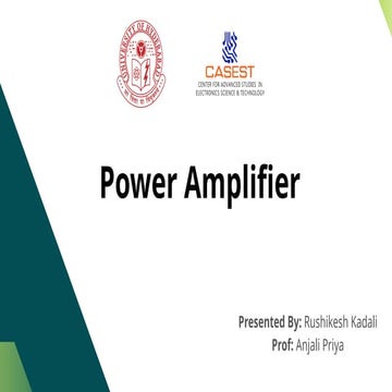 Power amplifier its uses applications orking | PPTX