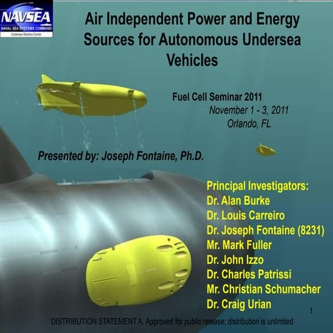Presentation: Power & Eenrgy for Unmanned Undersea Vehicles (UUVs) | PDF