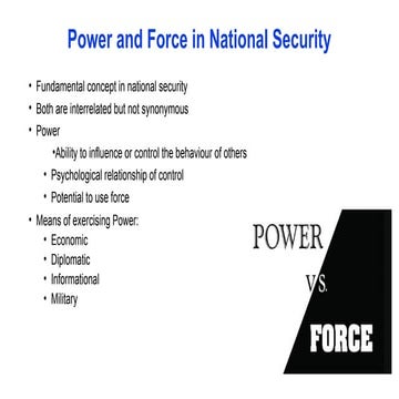 Power and Force Definition and Their Relationship in National Security ...