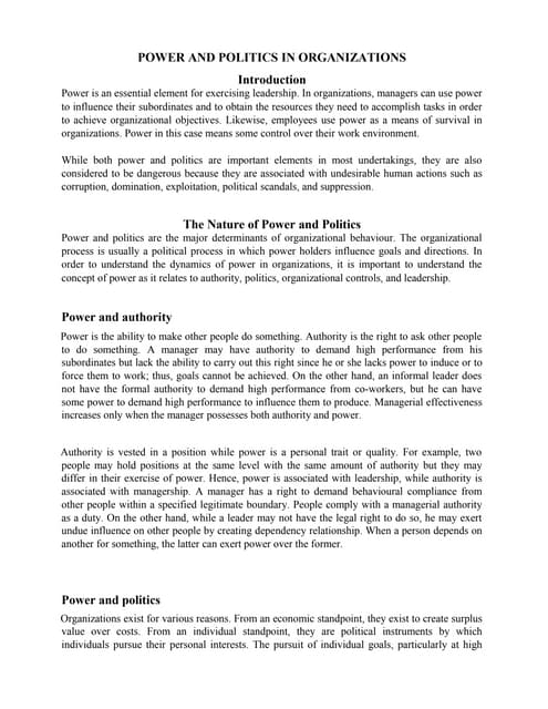 Power and politics | PDF