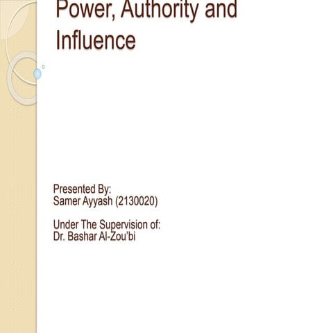 powerauthorityandinfluence-power and politics for Government | PPT