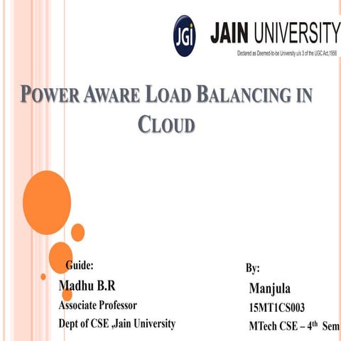 Power aware load balancing in cloud | PPTX