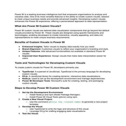 Power BI Custom Visuals Development- Create Tailored Data ...