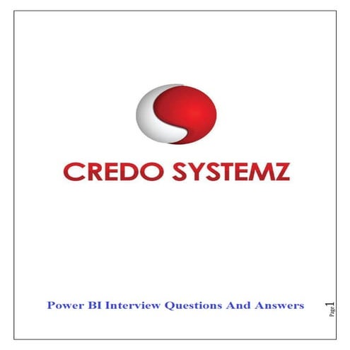 Power Bi Interview Questions And Answers Credo Systemzpdf