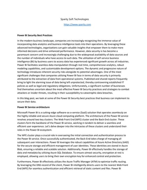 A Comprehensive Guide to Building a Secure Power BI Solution | PDF