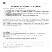 Power bi write data to sql server