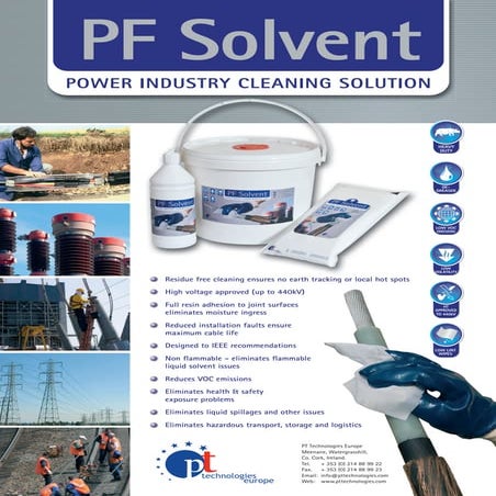 Power Cable Cleaning & Cable Jointing Wipes - PT PF Solvent | PDF