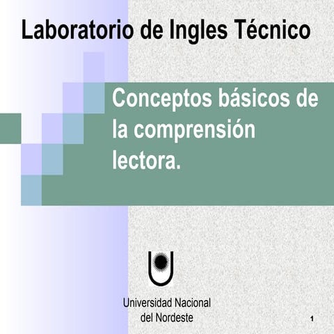Power conceptos básicos de la comprensión lectora- Laboratorio de Ingles Tecnico | PPT