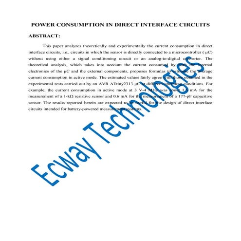 Power consumption in direct interface circuits | DOC