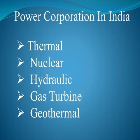 Power corporation in india | PPTX