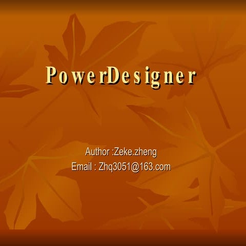 Powerdesigner使用教程(1) | PPT