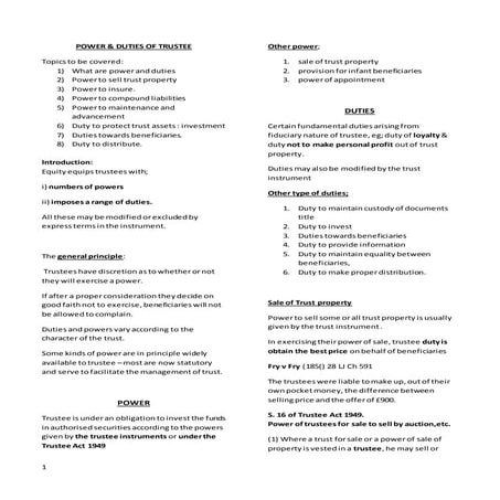 Power and duties of trustees. | DOCX