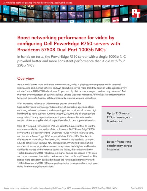 Optimize networking performance with the Dell PowerEdge R750 featuring a modern 100Gb Broadcom ...