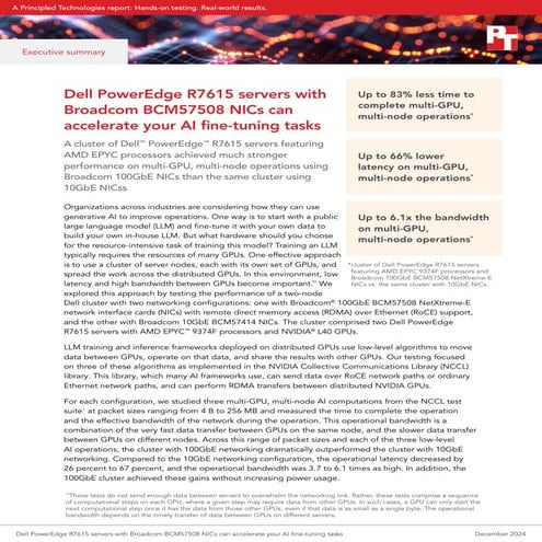 Opt for modern 100Gb Broadcom 57508 NICs in your Dell PowerEdge R750 ...