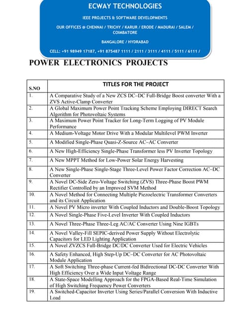 Latest Electrical Mini Projects For EEE Students | PPTX