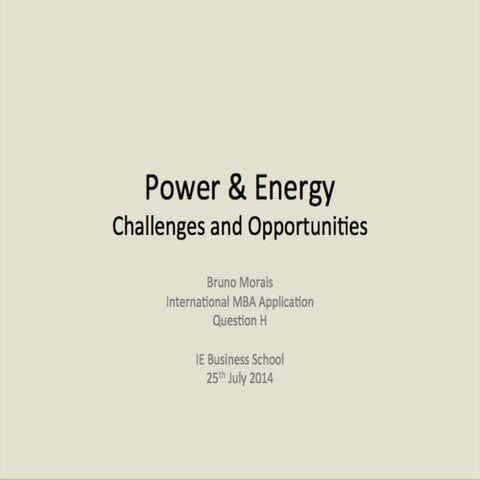 Power & Energy - Challenges and Opportunities | PPT