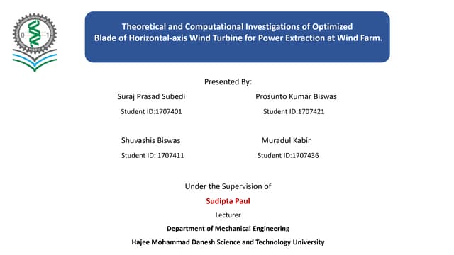 Power Extraction From Wind Energy Pptx