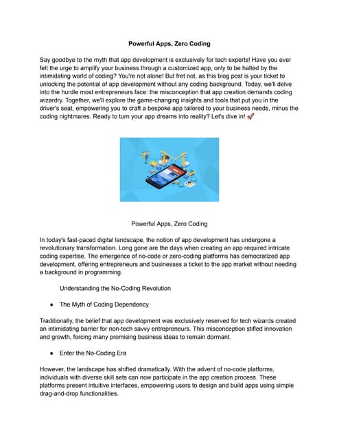 Powerful Apps Zero Coding Pdf