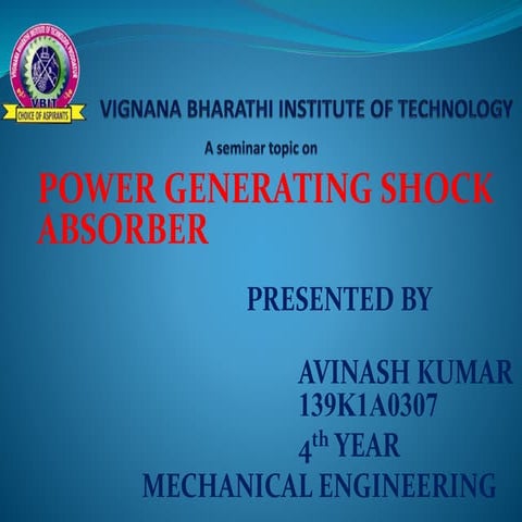 Electricity Generation by Shock Absorber | PPTX