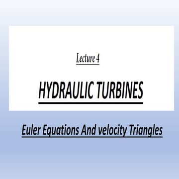 Power generation by fluids lec4 | PPT