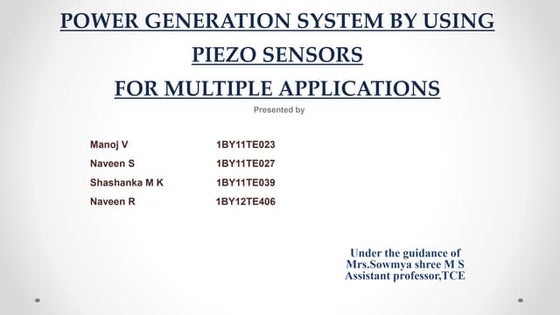 FOOT STEP POWER GENERATION | PPT