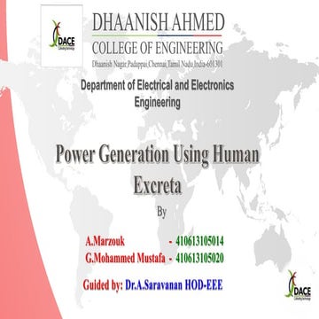 Power genertaion using human excreta | PPT