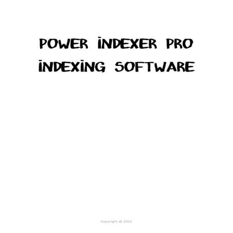 Power indexer pro | PDF