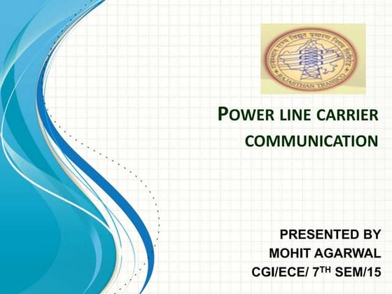 POWER LINE CARRIER COMMUNICATION | PPT
