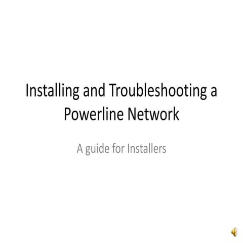 Powerline for installers show | PPSX | Computer Networking | Computing