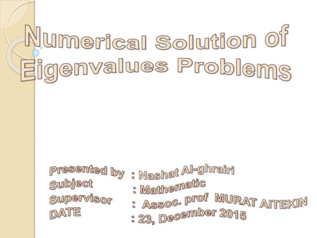 Application of Eigenvalues and Eigenvectors: Understanding Concepts ...