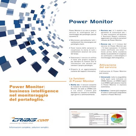 POWER MONITOR di CRIBIS.com: monitoraggio del portafoglio clienti | PDF