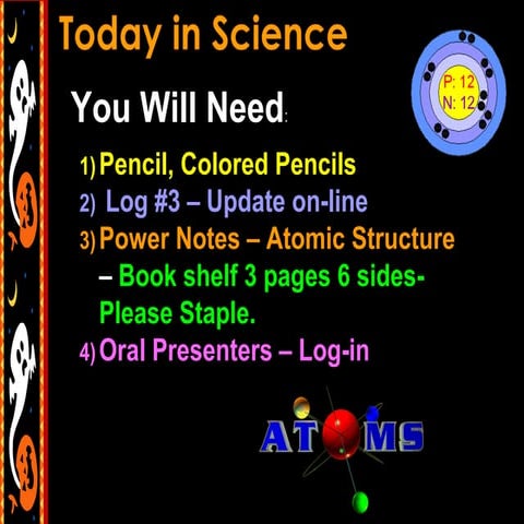 Power Notes Atomic Structure - Day 1 | PPT | Chemistry | Science