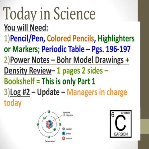 Power Notes Bohr Models & Lewis Dot- day 1 | PPT | Chemistry | Science
