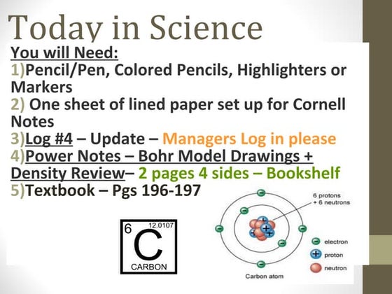 Power Notes Bohr Models- Day 1 | PPT