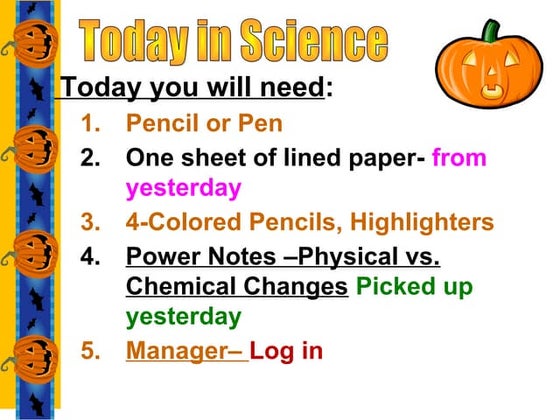 Power Notes Physical vs. Chemical Day 1 | PPT