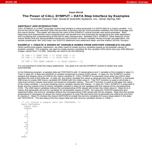 Power Of Call Symput Data Pdf 