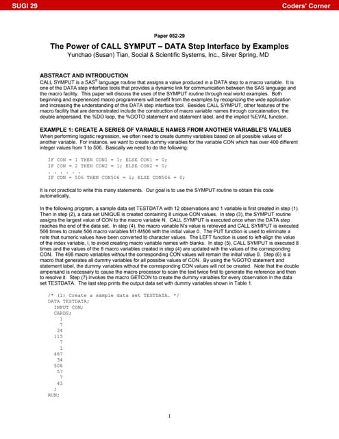 Power Of Call Symput Data Pdf