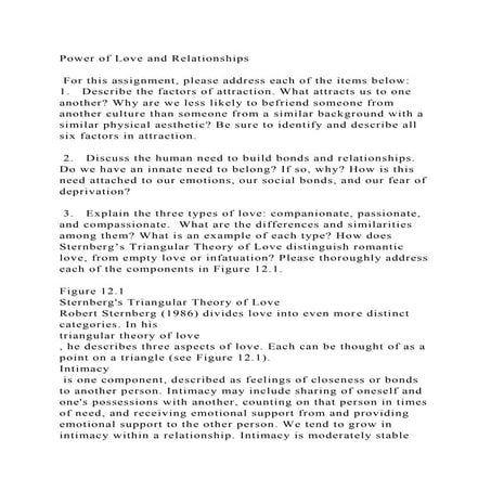 Power of Love and Relationships For this assignment, please addr.docx