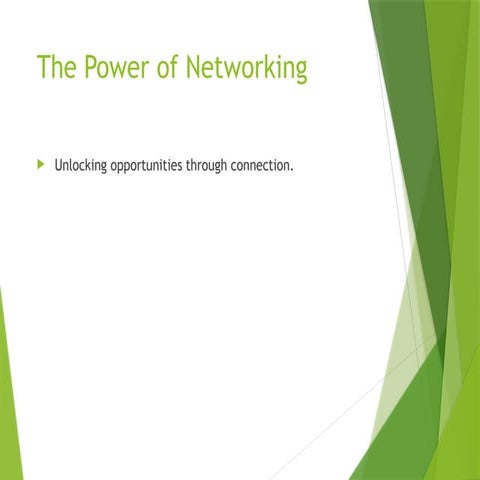 The Power of Networking Presentation | PPTX