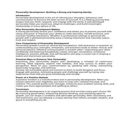 Personality development | PPTX