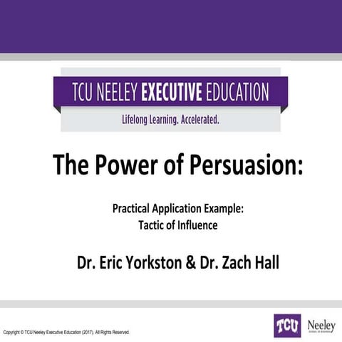 Power of Persuasion: Influence Tactic & Reciprocity | PPT