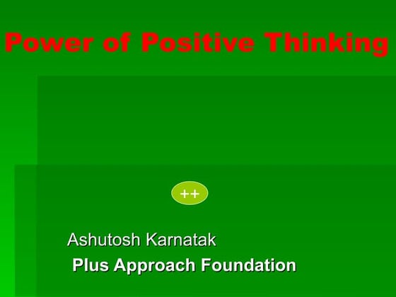 Positive thinking | PDF | Mental Health | Diseases and Conditions