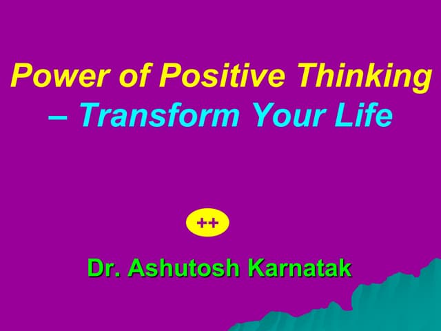 Positive thinking | PPTX