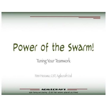 Swarming in agile teams | PPTX