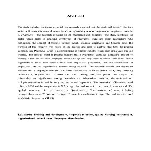 Power of training and development on employee retention (abstract) sir ...