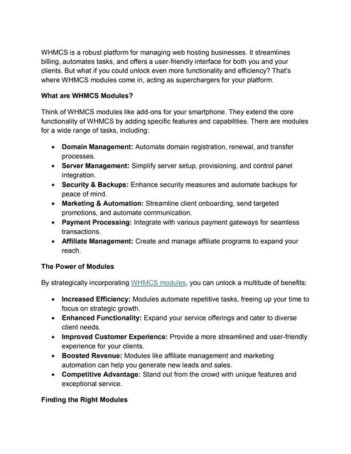 Elevate Your WHMCS Experience with Powerful Modules_.pptx