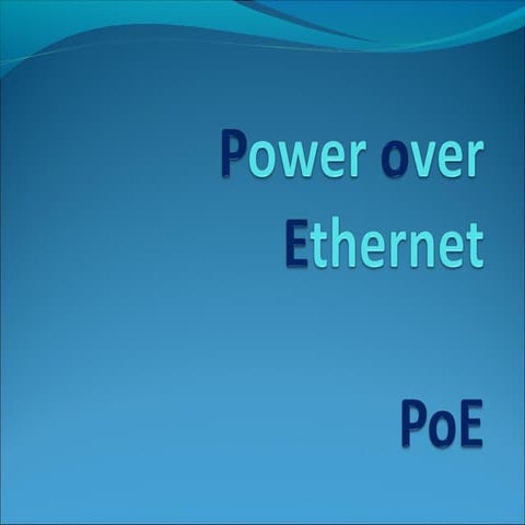 Power over ethernet | PPT