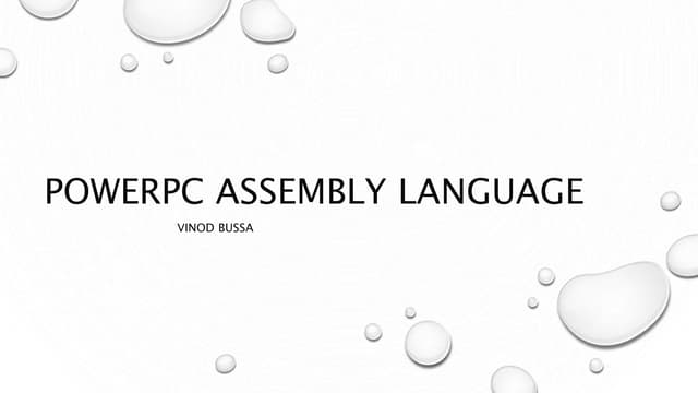Openpower Webinar Power Pc Assembly Language Convention And Programming Ppt
