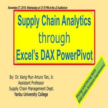 Dax Power Pivot: Introductory Level | PPTX