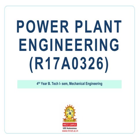 POWER PLANT ENGINEERING (R17A0326).pdf.. | PDF